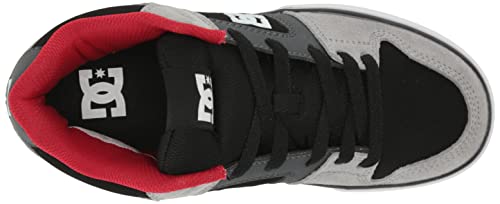 DC Men's Pure MID Casual Skate Shoe, Black/Grey/RED, 12