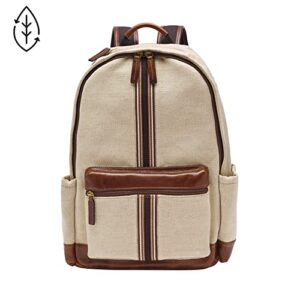 Fossil All-Gender Buckner Fabric Backpack with Travel Strap Bag, Color: Natural Multi (Model: MBG9594101)