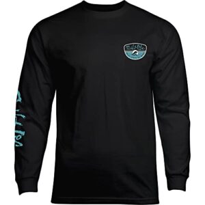 Salt Life Morning Wave Long Sleeve Classic Fit Shirt, Black, XX-Large