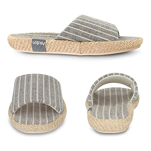 YARSOU House Slippers for Women Indoor Open Toe Women House Slippers Cotton and Linen Shoes Breathable Home TPR Outsole