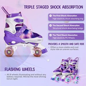 Gonex Roller Skate for Kids M Size with 6 in 1 Protective Gear for Youth/Adult Black - L Size