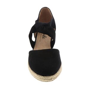 LifeStride Womens Kascade Espadrille Wedge Mary Jane Flat, Black, 9 Wide US