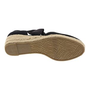 LifeStride Womens Kascade Espadrille Wedge Mary Jane Flat, Black, 9 Wide US