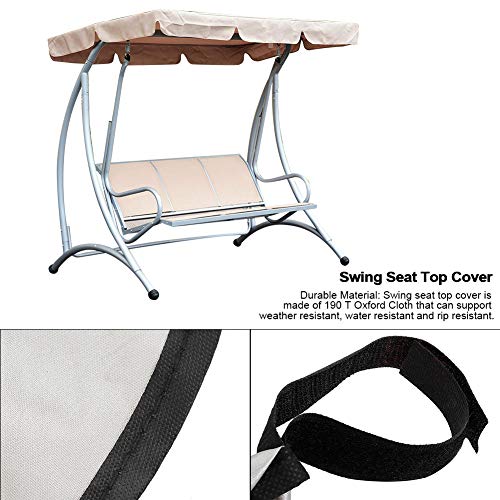 Aqur2020 Windproof Porch Swing Canopy Top Cover Waterproof Non- Swing Cover Sunshade Swing Seat Top Cover Protector for Outdoor Garden Patio (2#)