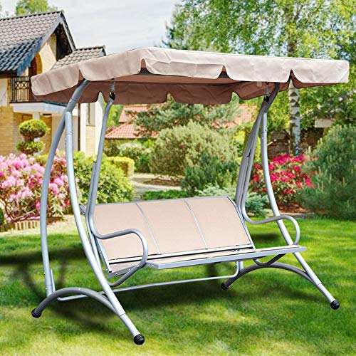 Aqur2020 Windproof Porch Swing Canopy Top Cover Waterproof Non- Swing Cover Sunshade Swing Seat Top Cover Protector for Outdoor Garden Patio (2#)