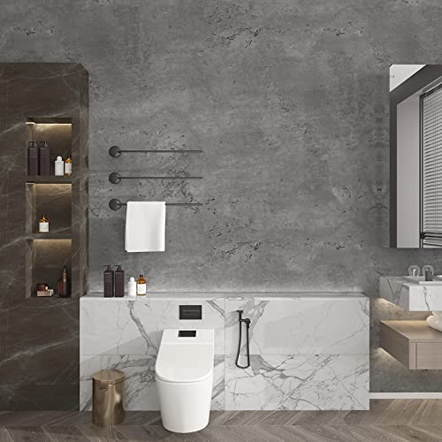 HOLOMEY 11.8"x118" Dark Grey Concrete Contact Paper Peel and Stick Cement Wallpaper Removable Thicken 3D Textured Wallpaper Vinyl Wrap Matte Industrial Wall Stickers for Countertop Kitchen Island