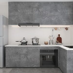 HOLOMEY 11.8"x118" Dark Grey Concrete Contact Paper Peel and Stick Cement Wallpaper Removable Thicken 3D Textured Wallpaper Vinyl Wrap Matte Industrial Wall Stickers for Countertop Kitchen Island