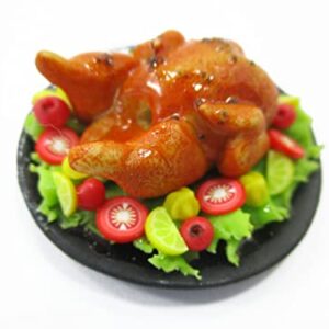 Dollhouse Miniatures Christmas Food Roast Turkey Chicken Thanksgiving 1:6 Compatible with Barbie 16187