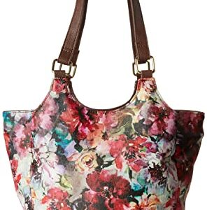 Bueno of California womens Double Handle Scoop Tote Carriers Bag Briefcase Handbag, Watercolor, X-Large US