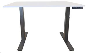 rise up dual motor electric adjustable height standing desk ergonomic sit stand up home office desk modern standup computer workstation (gray frame | 26.1-51.6" height range | white 60x30 desktop)