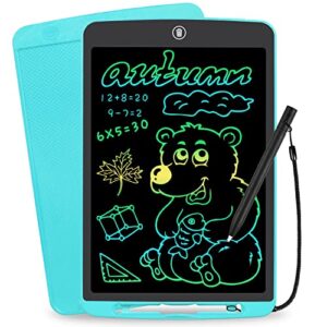 lcd writing tablet 12 inch toddler doodle board,colorful drawing tablet writing pad,erasable electronic painting pads,educational and learning girls gifts toys for 3 4 5 6year old girls boys(sky blue)