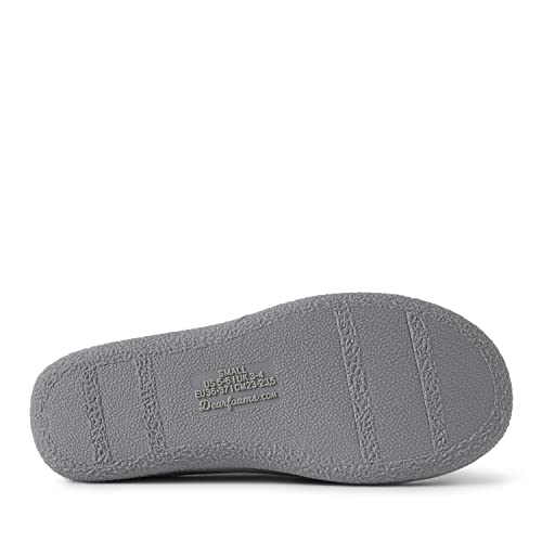 Dearfoams Women's Lacey Machine Washable Memory Foam Comfort Easy on/Off Clog Slipper, Light Heather Grey, Large