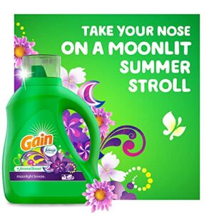 Gain + Aroma Boost Laundry Detergent Liquid Soap, Moonlight Breeze Scent, 45 Loads, 65 Fl Oz, Pack Of 2, He Compatible