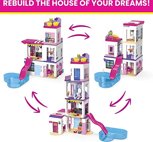 MEGA Barbie Color Reveal Building Toy Playset For Kids, Dreamhouse With 545 Pieces, 30+ Surprises, 5 Micro-Dolls, Accessories and Furniture