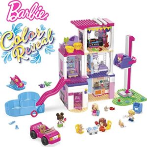 MEGA Barbie Color Reveal Building Toy Playset For Kids, Dreamhouse With 545 Pieces, 30+ Surprises, 5 Micro-Dolls, Accessories and Furniture