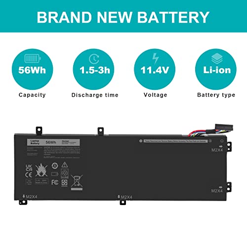 HIGH QUALITY FUTUREBATT FUTUREBATT H5H20 Laptop Battery Compatible with Dell XPS 15 9550/9560/9570, Precision 5530/5520/ M5520/ 62MJV/ M7R96/5D91C/ 05D91C Series 11.4V 56Wh