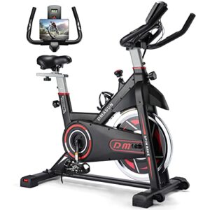 dmasun exercise bike, indoor cycling bike stationary, cycle bike with comfortable seat cushion, digital display with pulse