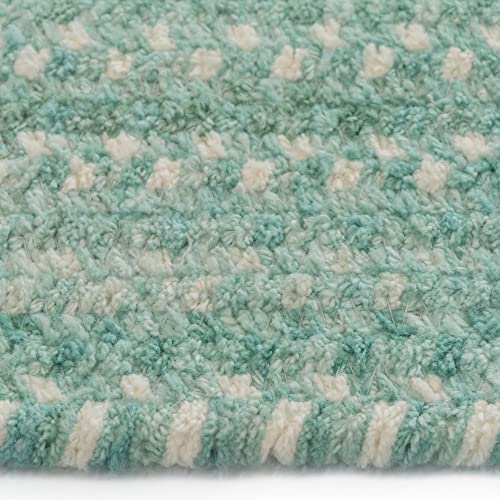 Fluffy Serene Green 4' 0" X 6' 0" Oval Braided Rug