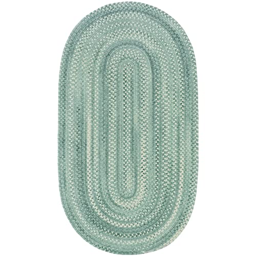 Fluffy Serene Green 4' 0" X 6' 0" Oval Braided Rug