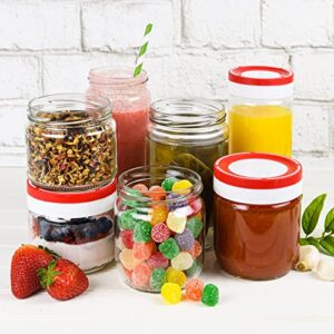 Tribello Wide Mouth Mason Jars 14 Oz, 4-Pack Glass Canning Jars Featured With Plastic Rubber Airtight Lids For Meal Prep, Food Storage Overnight Oats, Jelly, Dry Food Canning, and Homemade Yogurt