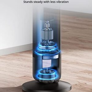 PARIS RHÔNE Tower Fan 42 Inch,42”90° Oscillating Fan,DC Motor,28dB,12 Speeds,4 Modes,12H Timer,LED Display,Floor Standing Fan with Remote,Quiet Cooling Bladeless Fan with Remote for Room or Office