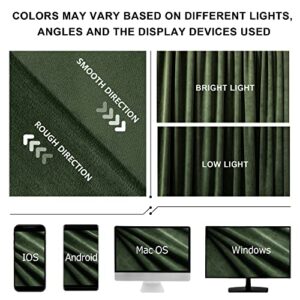 Benedeco Green Velvet Curtains for Bedroom Window, Super Soft Luxury Drapes, Room Darkening Thermal Insulated Rod Pocket Curtain for Living Room, W52 by L84 inches, 2 Panels