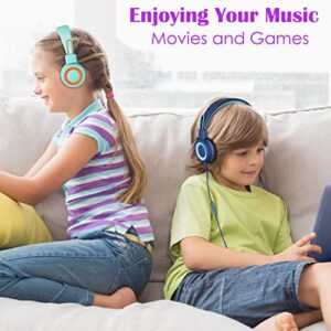 CN-Outlet Kids Headphones for School with Microphone 4 Pack Wired Classroom Headsets Class Set Students Children Boys Girls Teen and Adults (Mixed Colors)