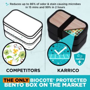 KARRICO XL Bento Box | 68 fl oz Larger Size for Adult Portions | 100% Leakproof | Work Lunch Portion Control | BPA Free Microwave & Dishwasher Safe