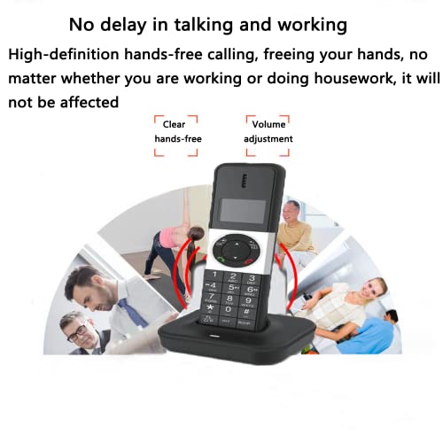 NUFR Corded Phone, Corded/Cordless Phone with Answering Machine,Dual Caller ID/Call Waiting, for Small Business/Home, Black-Cordless