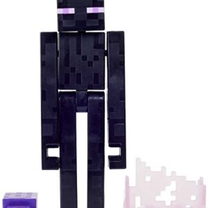 Mattel Minecraft Craft-A-Block Enderman Figure, Authentic Pixelated Video-Game Characters, Action Toy to Create, Explore and Survive, Collectible Gift for Fans Age 6 Years and Older