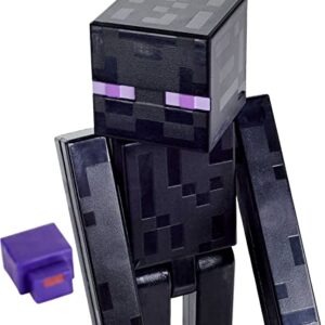 Mattel Minecraft Craft-A-Block Enderman Figure, Authentic Pixelated Video-Game Characters, Action Toy to Create, Explore and Survive, Collectible Gift for Fans Age 6 Years and Older