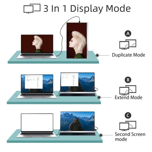 AYY Portable Monitor 15.8 Inch FHD 1080P Portable External Second Monitor HDMI Travel Screen for Laptop Desktop, MacBook, Phones, Tablet, PS5/4, Xbox, Switch, Built-in Speaker with Protective Case