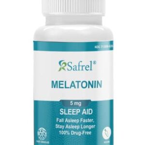 Safrel Melatonin 5mg Tablets, Vegan Natural Sleep Aid, Helps You to Fall Asleep Faster and Stay Asleep Longer, Helps with Occasional Sleeplessness and Supports Restful Sleep, 90 Count