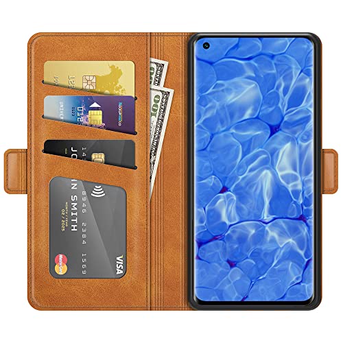 for Oppo Reno 6 Pro Plus 5G Case, Premium PU Leather Wallet Book Style Magnet Phone Case Flip Foldable Kickstand Cover with Card Slots for Oppo Reno 6 Pro 5G Phone case (Yellow)