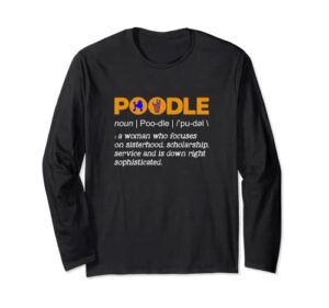 womens sgrho sigma 1922 poodle noun gamma rho hand sign long sleeve t-shirt