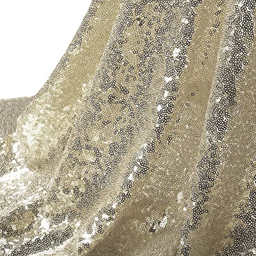 TCBESTO Champagne Gold Sequin Backdrop Curtains Glitter Drapes 2FT x 8FT 2 Panels for Wedding Birthday Party Decorations Bridal Baby Shower Party Supplies Sparkly Photography Background