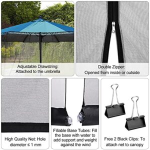 auanvel Patio Umbrella Mesh Screen Outdoor Polyester Mesh Netting Umbrella Hanging Tent with Zipper Door and Adjustable Rope, Fits for 7.5-10 FT Garden Camping Market Table Cantilever Offset Umbrella