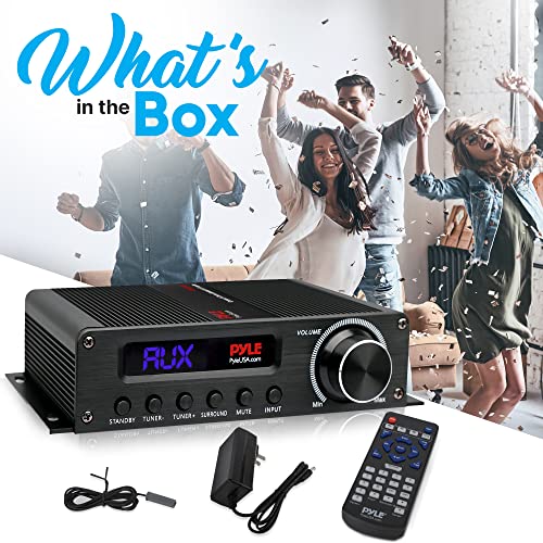 Pyle - PFA560BT - Wireless Bluetooth Home Audio Amplifier - 100W 5.1 Channel Home Theater Power Stereo Receiver, Surround Sound w/HDMI, AUX, FM Antenna, Subwoofer Speaker Input, 12V Adapter