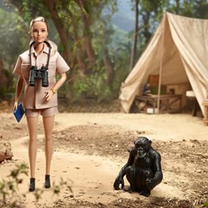 Barbie Dr. Jane Goodall Inspiring Women Doll, Made from Recycled Materials, Gift for Collectors and Kids Ages 6 Years Old & Up