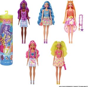 barbie color reveal doll & accessories for 3 years and up neon tie-dye series, 7 surprises, 1 barbie doll (styles may vary)