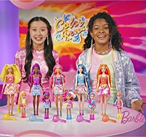 Barbie Color Reveal Doll & Accessories For 3 years and up Neon Tie-Dye Series, 7 Surprises, 1 Barbie Doll (Styles May Vary)