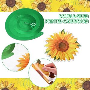 30 Pieces Sunflower Hanging Swirls Decorations Sunflower Party Supplies Sun Flowers Party Foil Swirls Ceiling Wall Decor for Sunflower Themed Party Baby Shower Birthday Party Favor Supplies