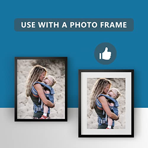 Somime 10 Pack Pre-Cut 11 x 14 White Picture Mats for 8x10 Photos - White Core Bevel Cut Frame Matte, Acid Free, Ideal for Frames/Artwork/Prints