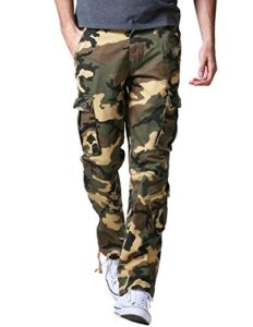 match men's wild cargo pants(28,khaki camo)