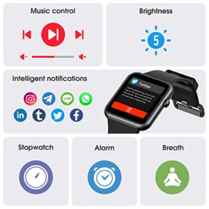 Pautios Smart Watch, Swimming Waterproof Fitness Tracker with Heart Rate, SpO2 and Sleep Monitor, 44mm Fitness Watch for Women Men, Step Counter, Smartwatch Compatible with iOS Android Phones