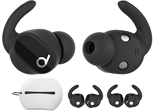 AhaStyle 3 Pairs Beats Studio Buds Ear Hooks Anti-Slip Ear Covers Silicone Accessories【Not Fit in The Charging Case】 Compatiable with New Beats Studio Buds 2021 (Black)