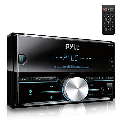 PyleUsa DSP Stereo Receiver Power Amplifier, Bluetooth Compatible, 150 Watt Vehicle Head Unit, 2/3 Way Crossover, 25-Band EQ, SWC Jack, AM/FM/MP3/USB/AUX, Double DIN, 30 Preset Stations, LCD Display