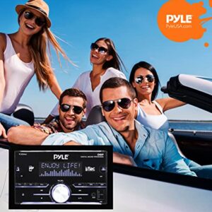 PyleUsa DSP Stereo Receiver Power Amplifier, Bluetooth Compatible, 150 Watt Vehicle Head Unit, 2/3 Way Crossover, 25-Band EQ, SWC Jack, AM/FM/MP3/USB/AUX, Double DIN, 30 Preset Stations, LCD Display