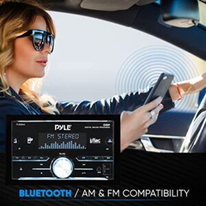 PyleUsa DSP Stereo Receiver Power Amplifier, Bluetooth Compatible, 150 Watt Vehicle Head Unit, 2/3 Way Crossover, 25-Band EQ, SWC Jack, AM/FM/MP3/USB/AUX, Double DIN, 30 Preset Stations, LCD Display