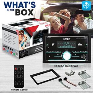 PyleUsa DSP Stereo Receiver Power Amplifier, Bluetooth Compatible, 150 Watt Vehicle Head Unit, 2/3 Way Crossover, 25-Band EQ, SWC Jack, AM/FM/MP3/USB/AUX, Double DIN, 30 Preset Stations, LCD Display